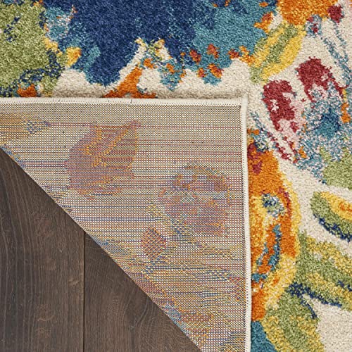 Nourison Allur Floral Ivory Multicolor 7'10" x 9'10" Area -Rug, Easy -Cleaning, Non Shedding, Bed Room, Living Room, Dining Room, Kitchen (8x10)