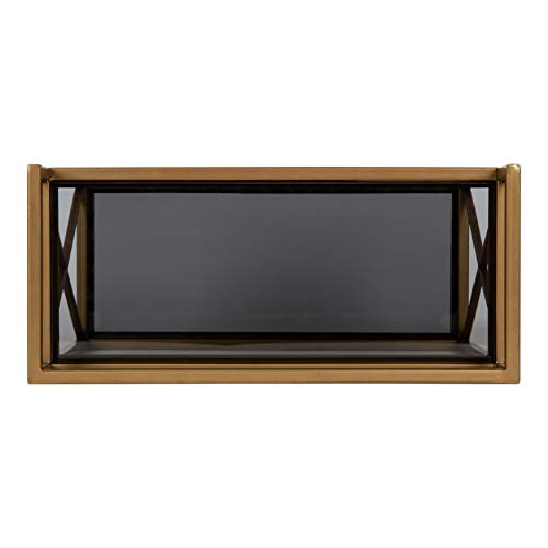 Kate and Laurel Blex Glam 2-Tier Metal and Glass Wall Shelf, 18 x 8 x 15, Gold, Chic Floating Shelf for Wall Display and Storage