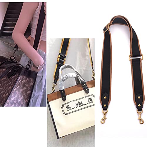 GOXTECH Purse Strap Replacement Crossbody Handbag Stripe Wide Adjustable (Black -Bag Strap)