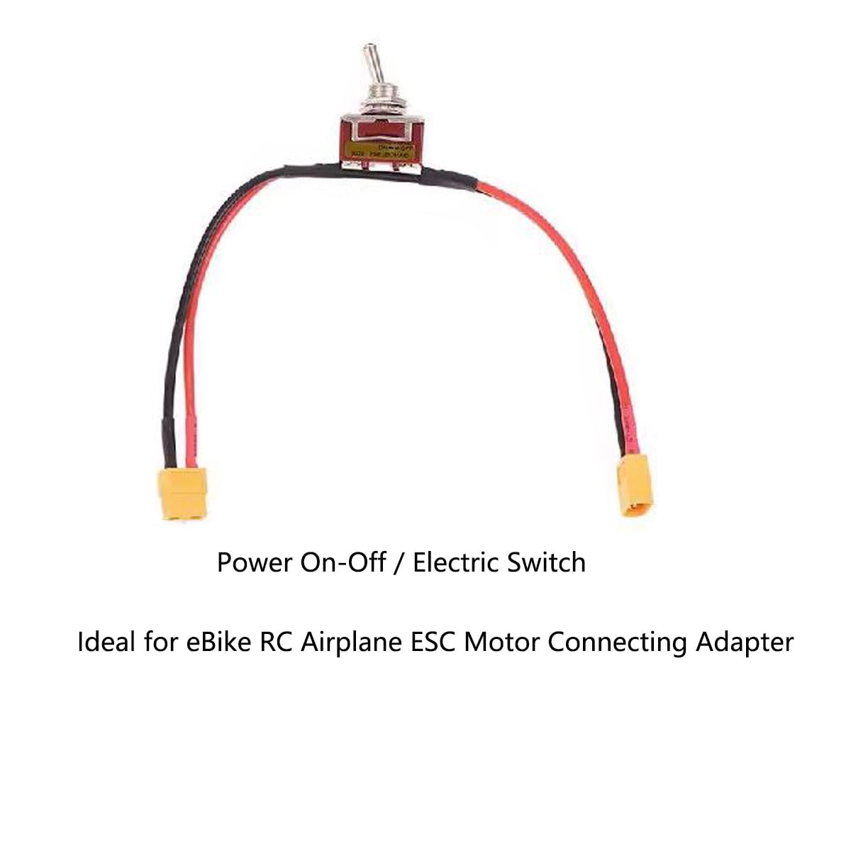 JINOARC 2Pcs XT60 Switch RC Large Current On/Off Switch with XT60 Plug for Ebike RC Airplane Drone Car ESC Lipo Battery