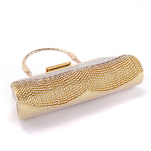 CHIC DIARY Rhinestones Crystal Clutch Purse for Women Top Handle Evening Bag for Party Prom Crossbody Purse Shoulder Handbag