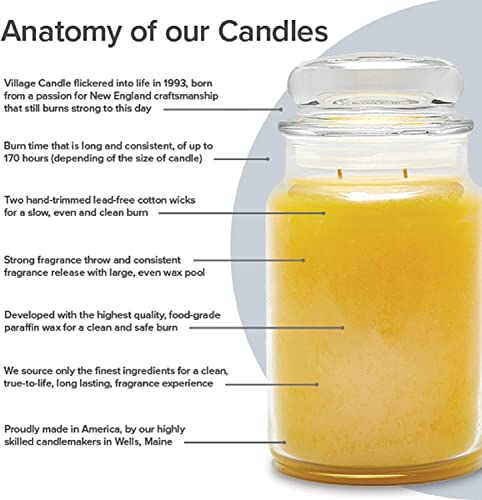 Village Candle French Macaron Large Apothecary Jar Candle, 21.25 Oz, Traditions Collection, Pink
