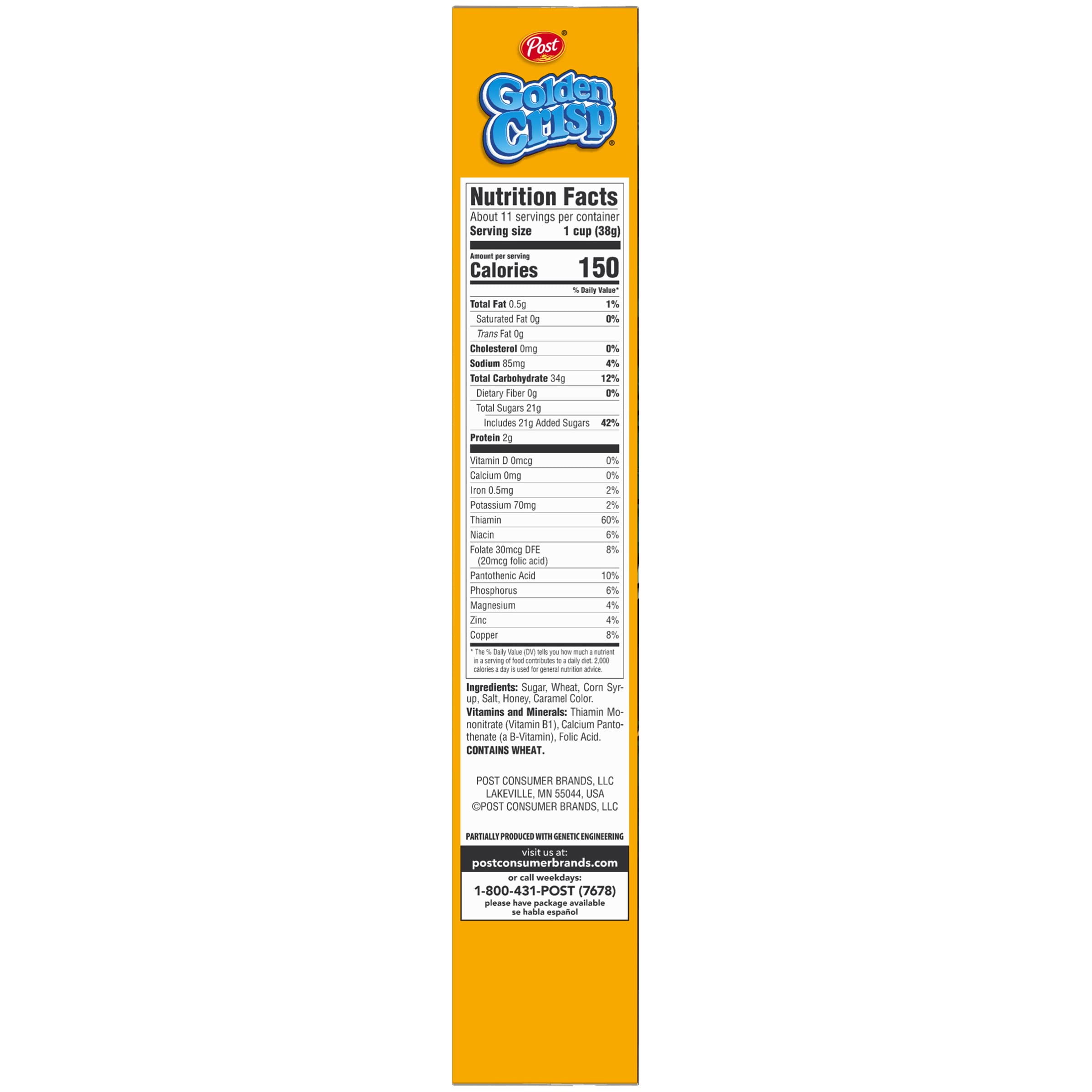 Golden Crisp Breakfast Cereal, Sweetened Puffed Wheat Cereal, 14.75 Ounce (Pack of 12)