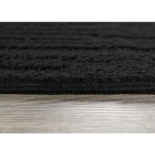 Garland Rug Brentwood Pixel 9 ft. x 12 ft. Area Rug Black