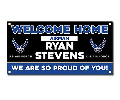 Milweb1 - Welcome Home U.S. Air Force/United States USAF Customizable - Vinyl Banner, Sign, Print, Poster (2'x4')