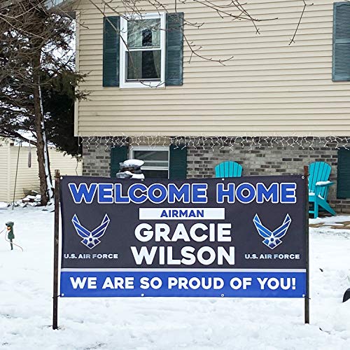 Milweb1 - Welcome Home U.S. Air Force/United States USAF Customizable - Vinyl Banner, Sign, Print, Poster (2'x4')