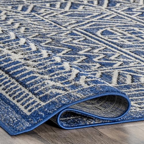 nuLOOM Joannie Contemporary Abstract Patterned Area Rug, 9x12, Blue