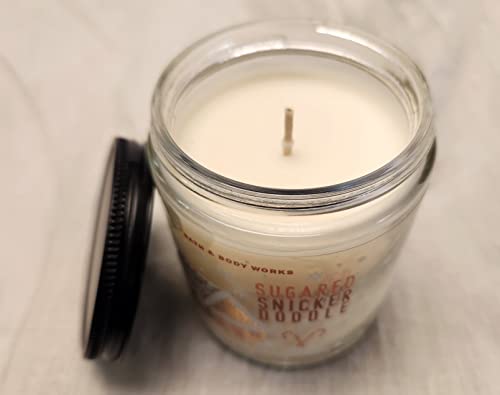 White Barn Candle Company Bath and Body Works Single Wick Scented Candle w/Essential Oils - 7 oz Sugared Snickerdoodle (Warm Spices, Creamy Vanilla, Sugared Musk)