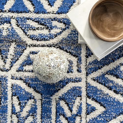 nuLOOM Joannie Contemporary Abstract Patterned Area Rug, 9x12, Blue