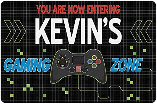 JZDKJN Personalized Gaming Zone Metal Sign, Game Room Sign, Video Game Decor, Gaming Gifts, Gamer Gifts, Teenage Boys Room Decor
