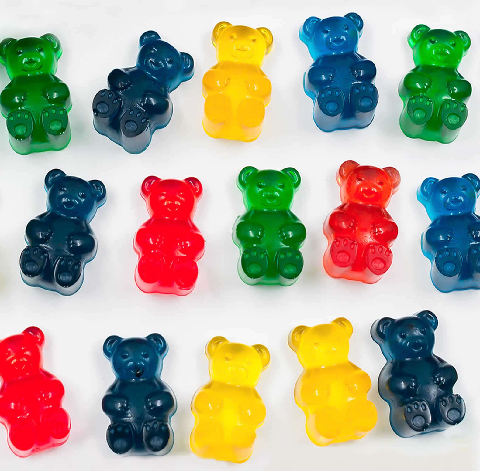 Large Gummy Bear Mold Candy Molds, Non-Stick Silicone Gummy Chocolate Molds BPA Free with 3 Droppers, Set of 3