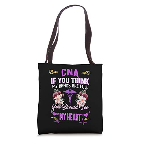 CNA Nurse Heart Nurses Week Certified Nursing Assistant Mom Tote Bag