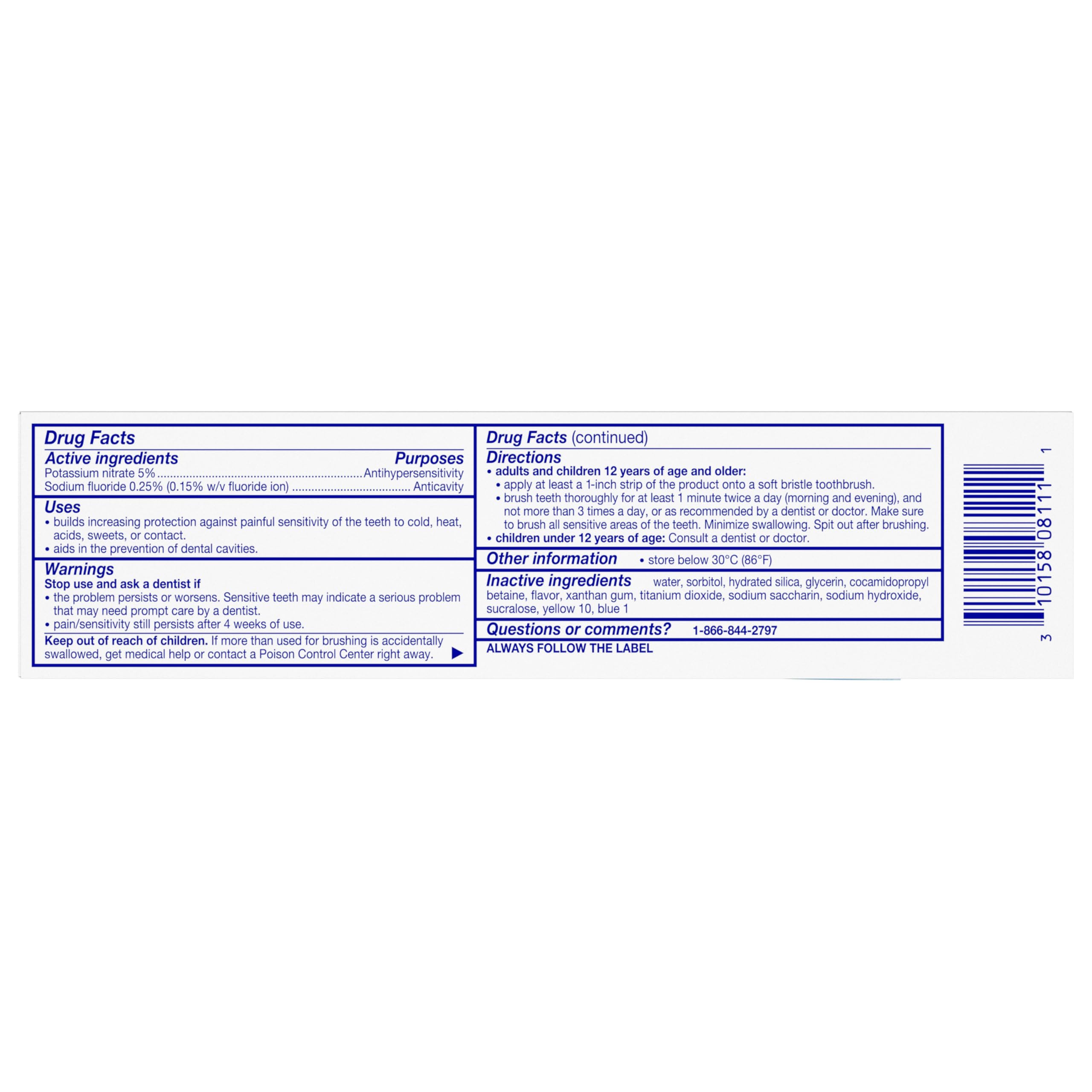 Sensodyne Fresh Mint Sensitive Toothpaste, Cavity Prevention and Sensitive Teeth Treatment - 4 Ounces