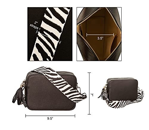 Pinafore Small Pebbled Vegan Leather Crossbody Bag (Black)