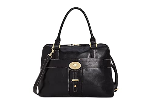 Giani Bernini Turn-Lock Glazed Dome Satchel Crossbody Handbag Tobacco