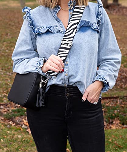 Pinafore Small Pebbled Vegan Leather Crossbody Bag (Black)