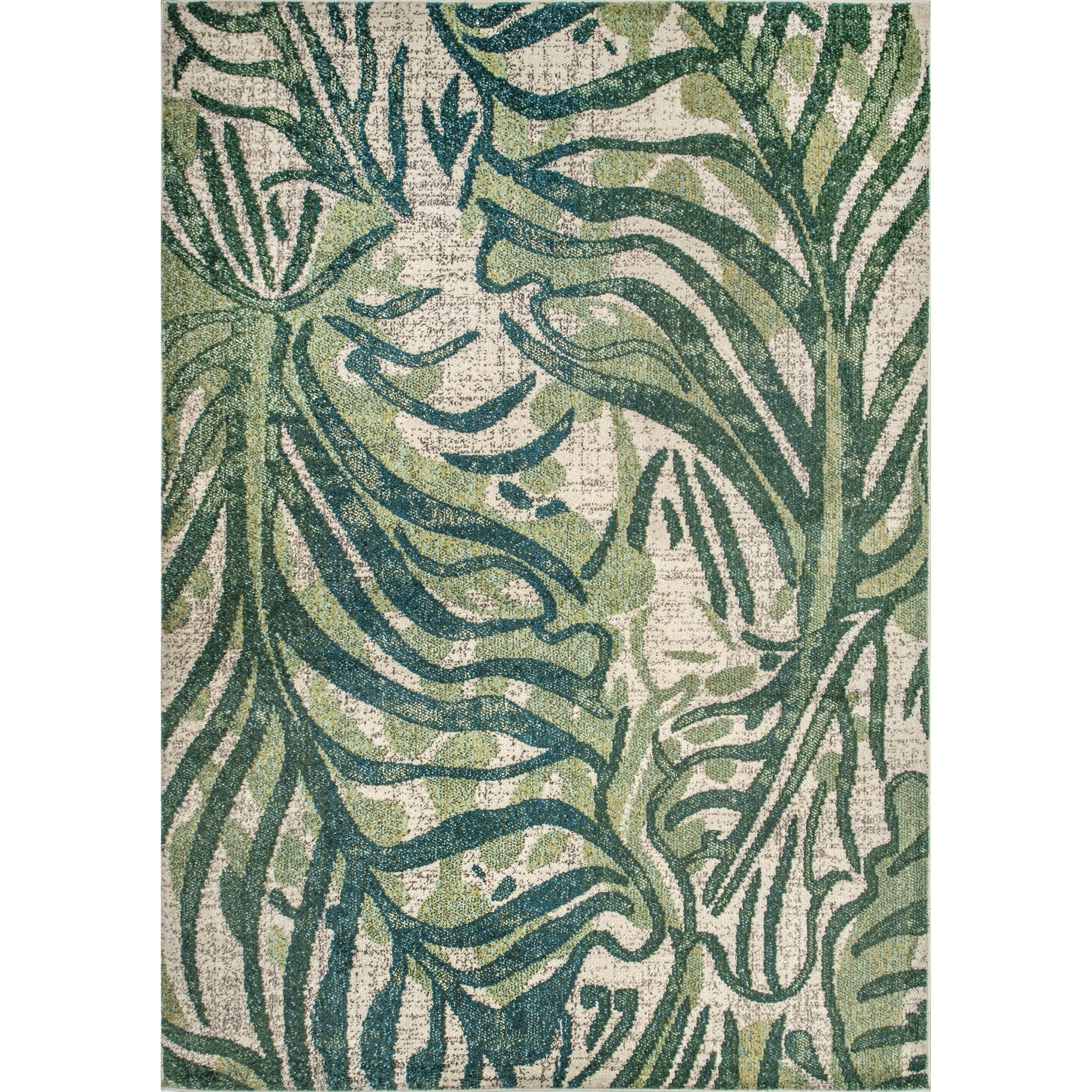 nuLOOM Cali Abstract Leaves Area Rug, 9x12, Green