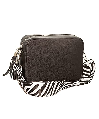 Pinafore Small Pebbled Vegan Leather Crossbody Bag (Black)