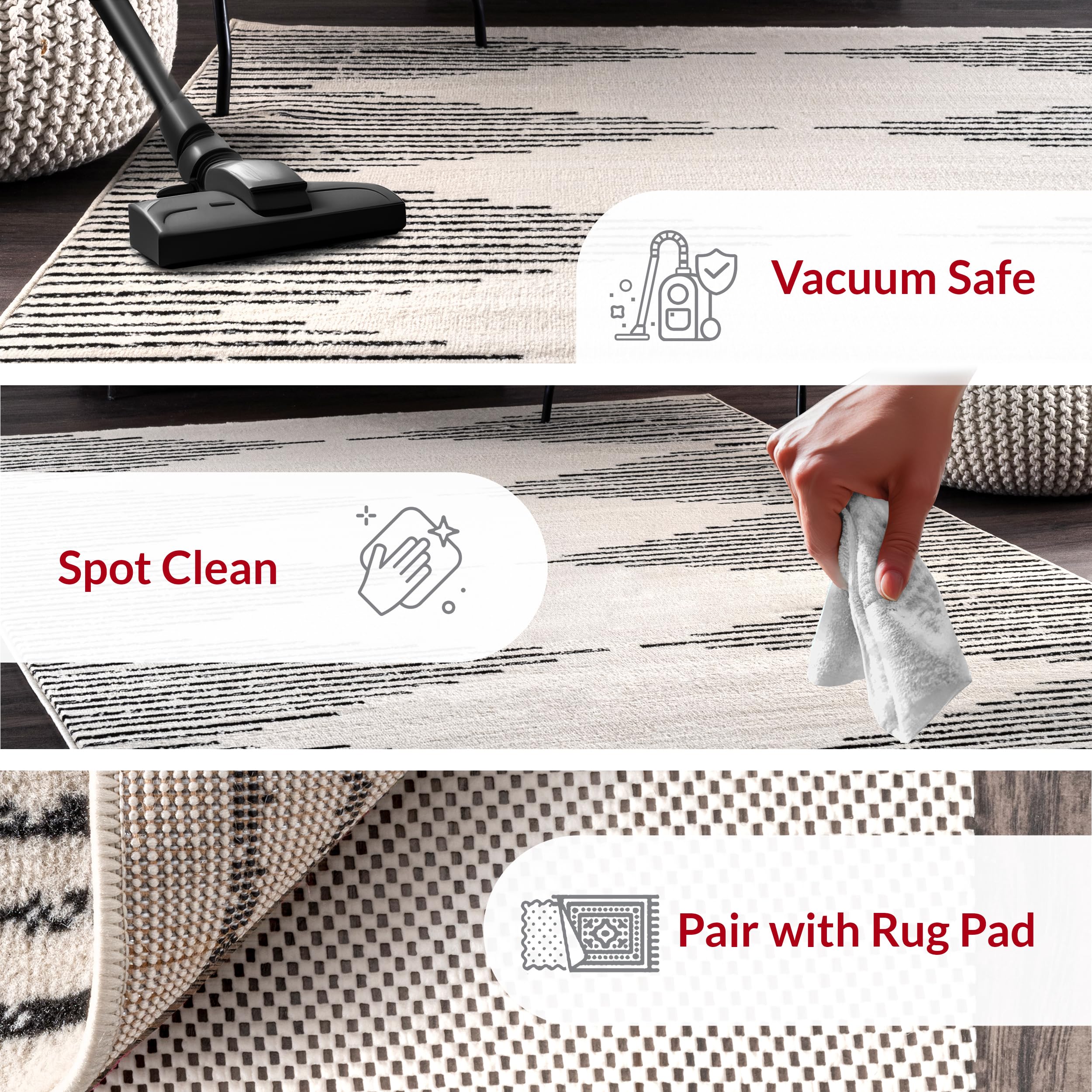 nuLOOM Romina Diamond Stripes Area Rug, 9x12, Grey