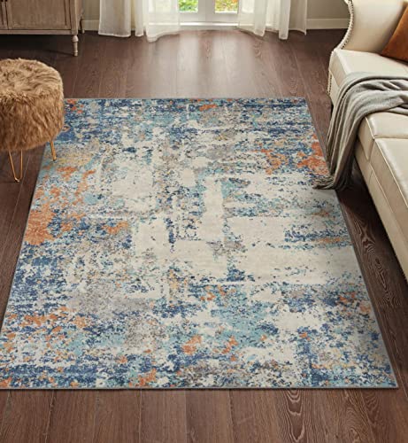LUXE WEAVERS Abstract Blue Multi Colored 9x12 Area Rug