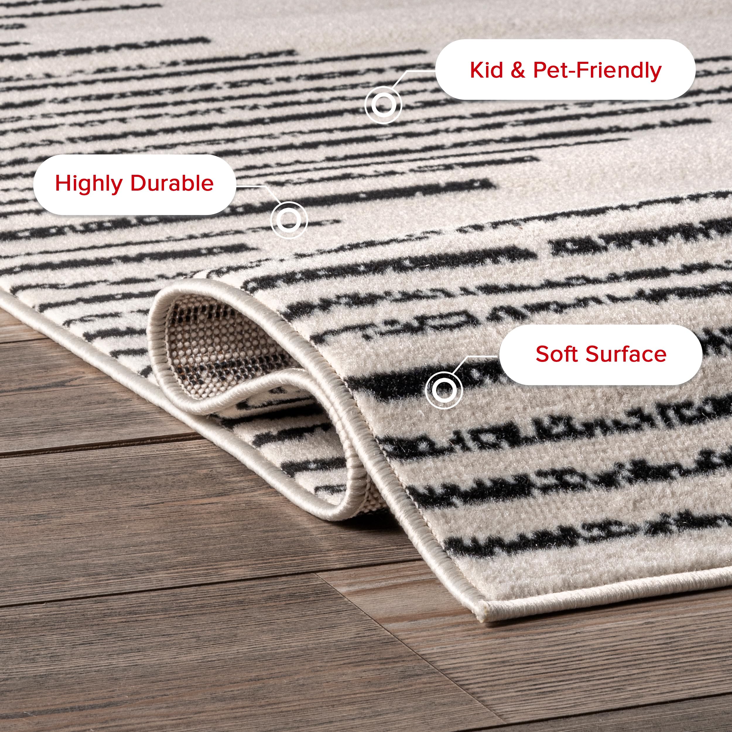 nuLOOM Romina Diamond Stripes Area Rug, 9x12, Grey