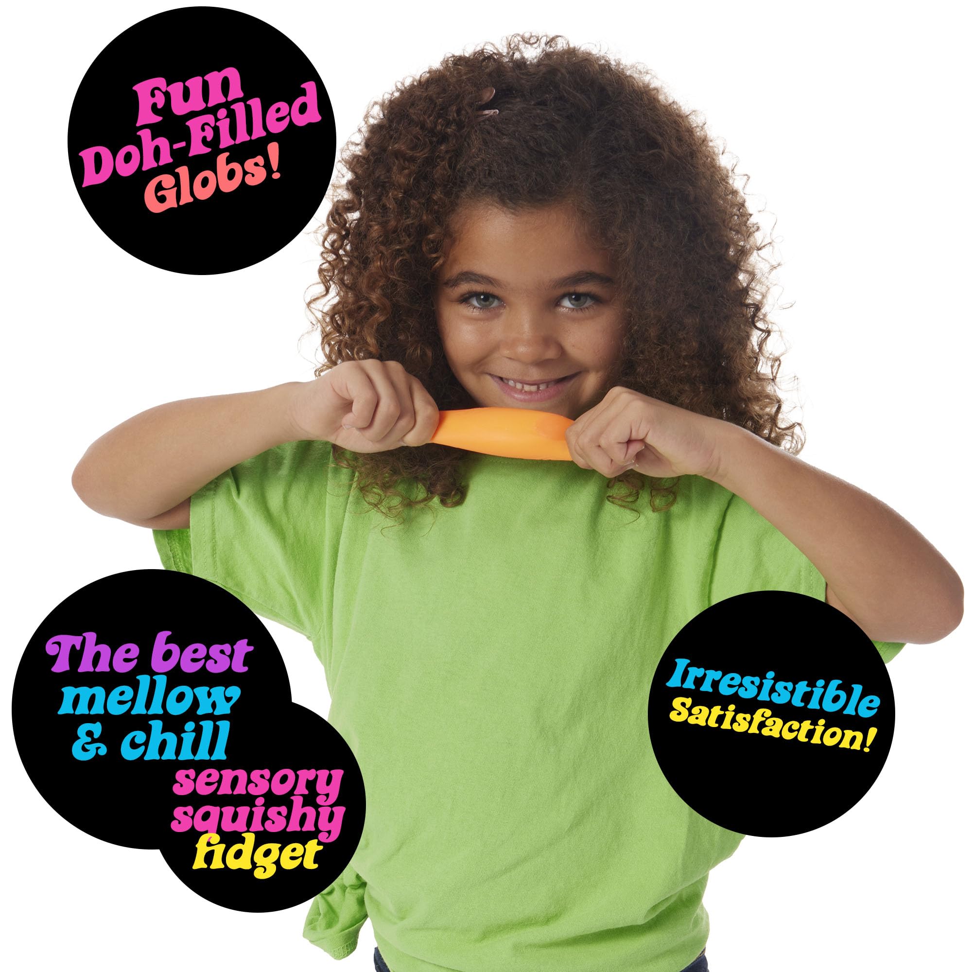Schylling NeeDoh Teenie Gobs of Globs - Sensory Squeeze Toy - Contains 18 Mini Groovy Globs - 1.25" Wide - Multicolored