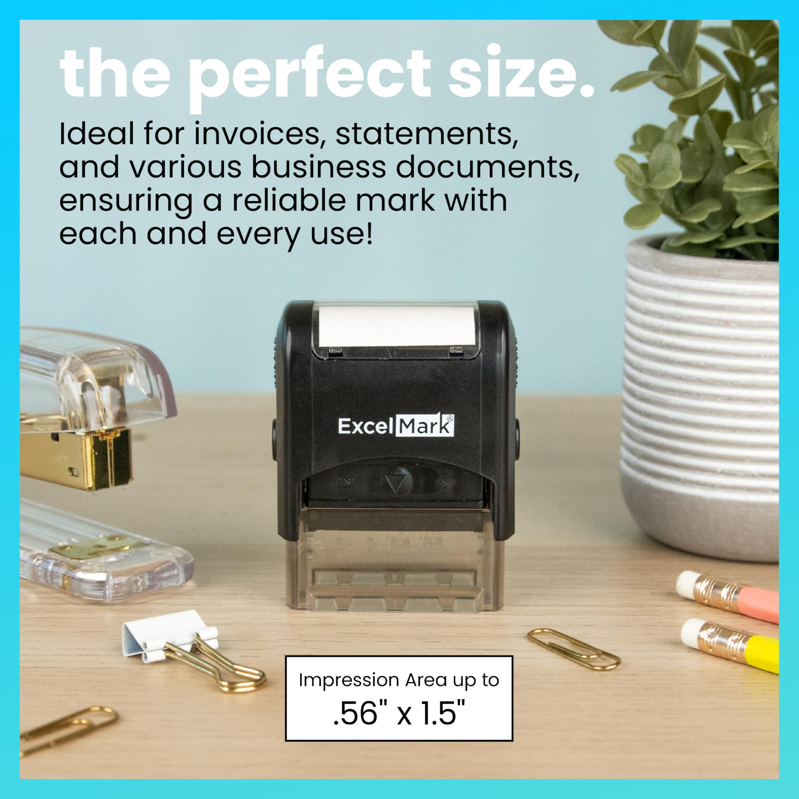 ExcelMark Copy Self Inking Rubber Stamp - Red Ink