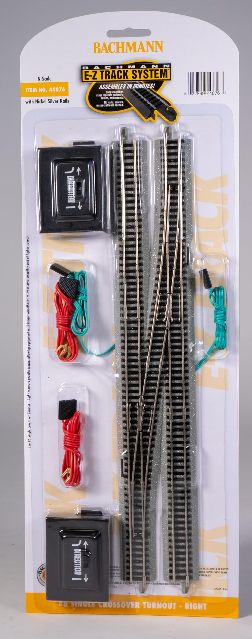 Bachmann Industries E-Z Track 6 Single Crossover Turnout - Right (1/card) N Scale