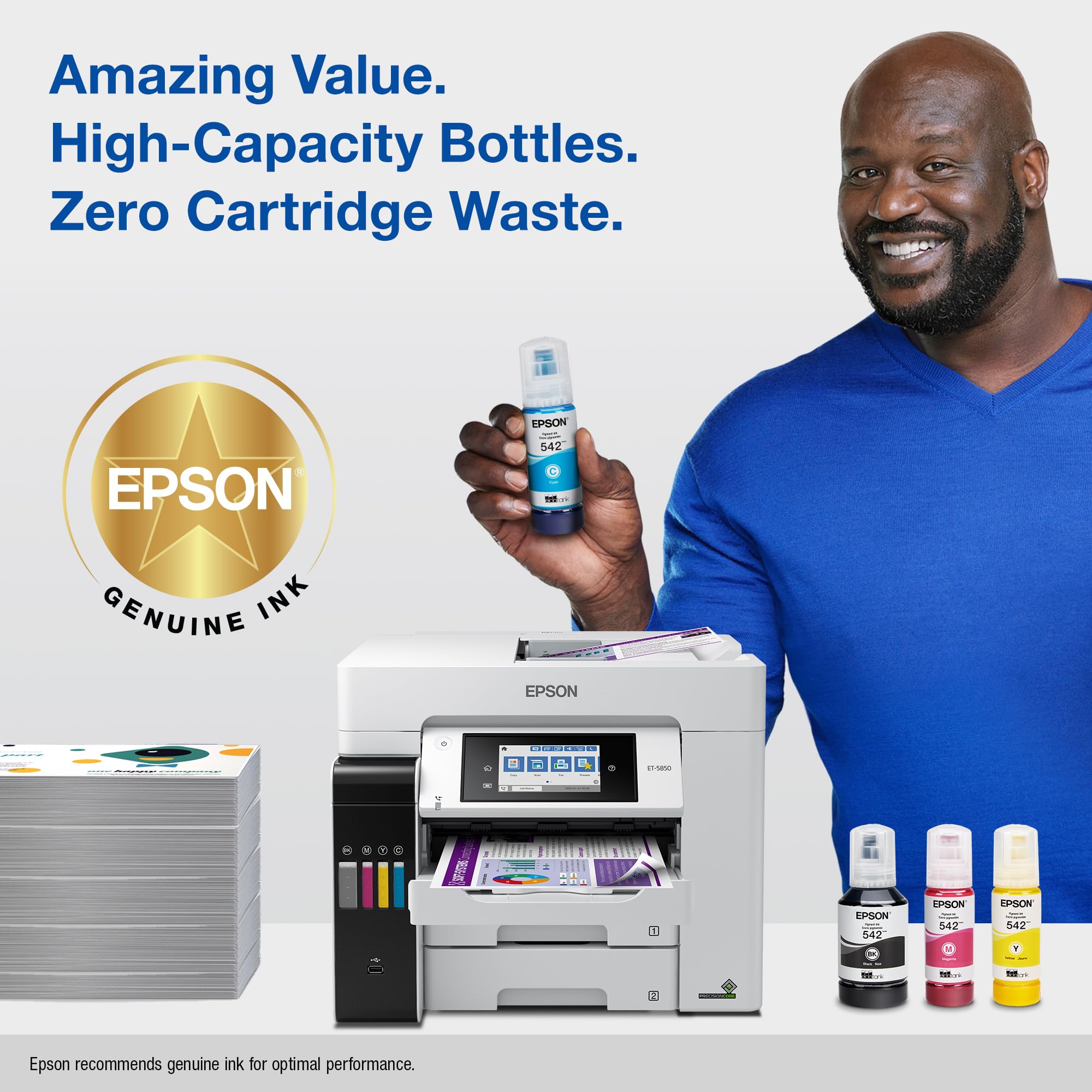 EPSON T542 EcoTank Ink Ultra-high Capacity Bottle Black (T542120-S) for select Epson EcoTank Printers