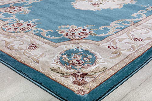 Rugs America Century Centurion CY10A Aubusson Blue Transitional Vintage Area Rug, 2'0"x4'0"