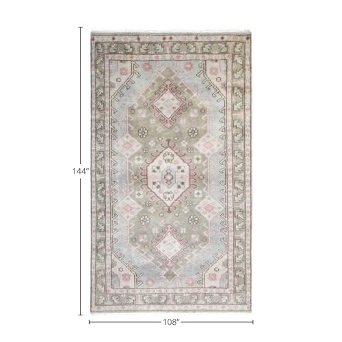 Handmade Geometric Contemporary Light Gray Area Rug 9 x 12