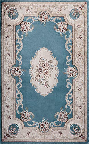 Rugs America Century Centurion CY10A Aubusson Blue Transitional Vintage Area Rug, 2'0"x4'0"