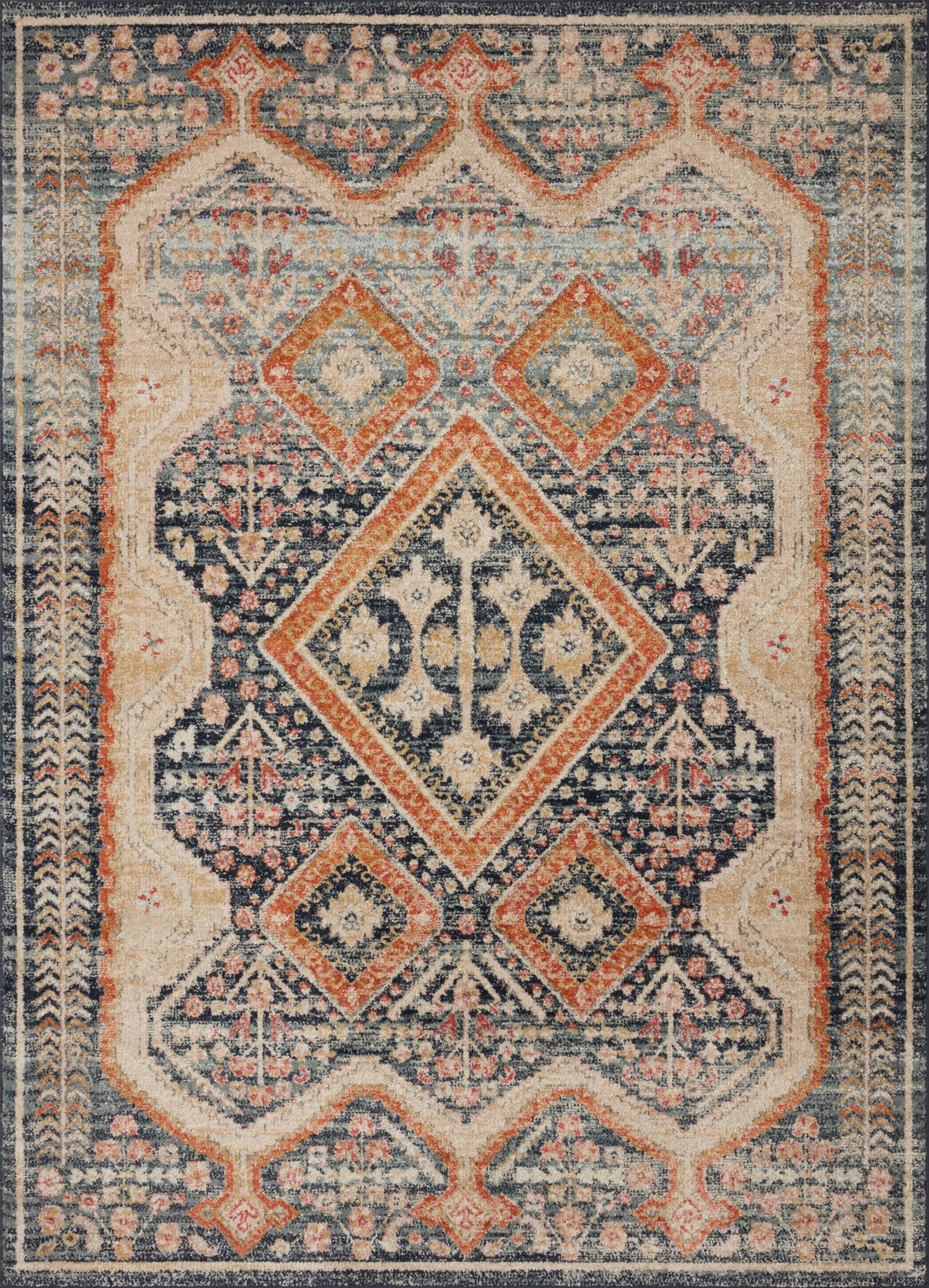 Loloi II Jocelyn Collection JOC-05 Area Rug 9'-6" x 12'-6" Navy/Multi Rectangular 0.38" Thick
