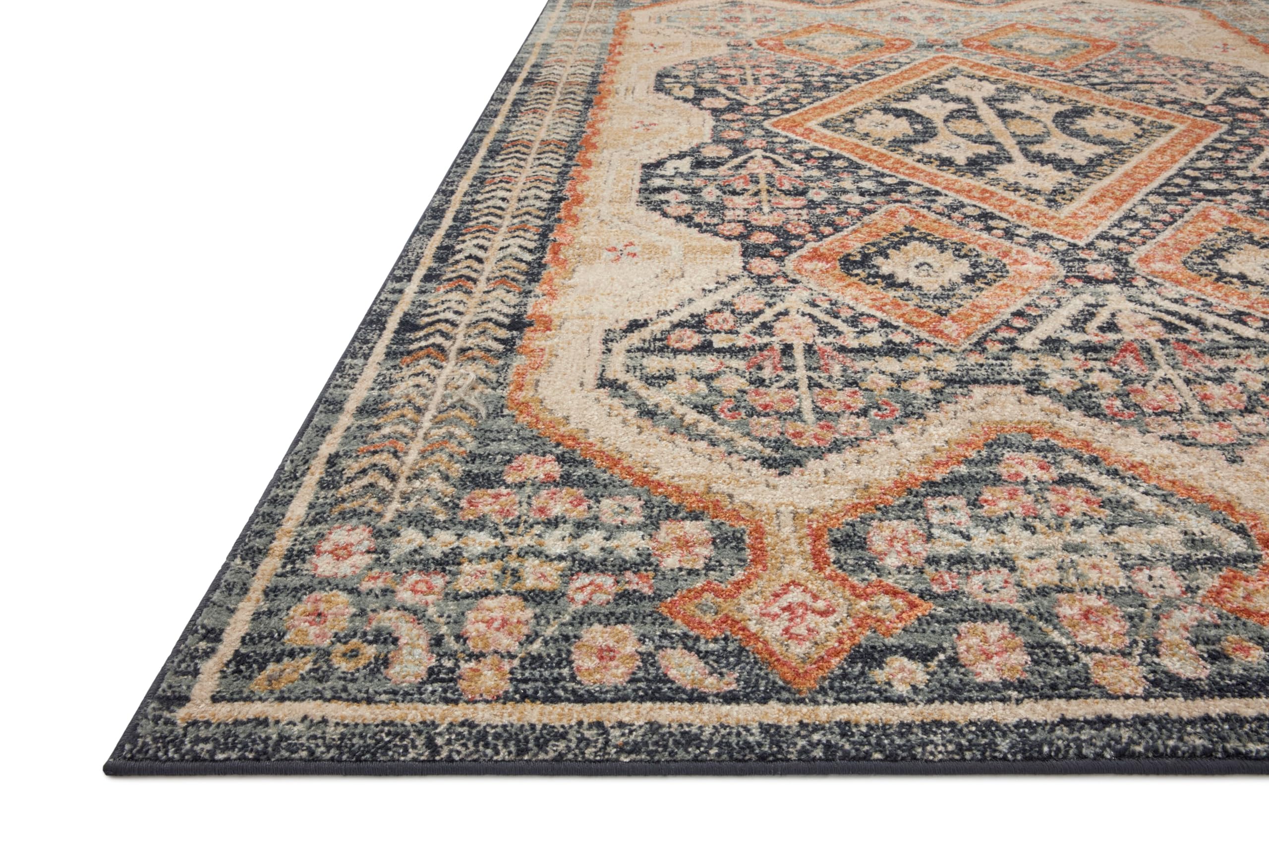 Loloi II Jocelyn Collection JOC-05 Area Rug 9'-6" x 12'-6" Navy/Multi Rectangular 0.38" Thick