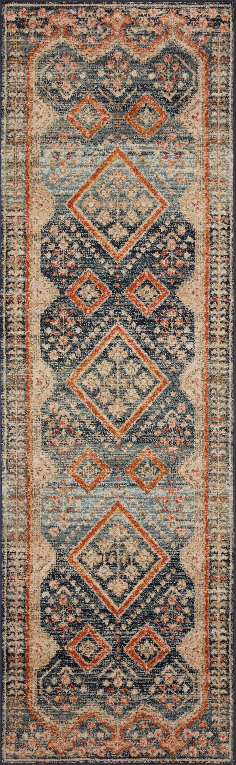 Loloi II Jocelyn Collection JOC-05 Area Rug 9'-6" x 12'-6" Navy/Multi Rectangular 0.38" Thick
