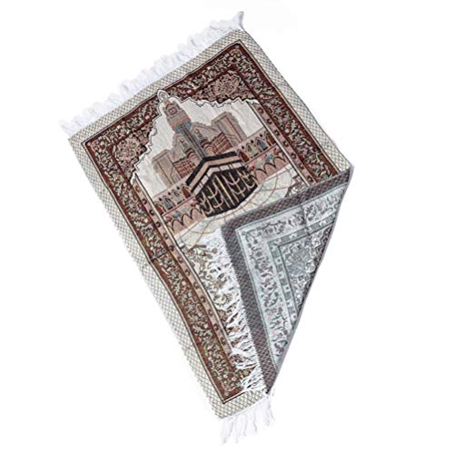 VOSAREA Muslim Prayer Rug Tassel Geometric Printing Prayer Mat Portable Carpet for Meditation Pilgrimage