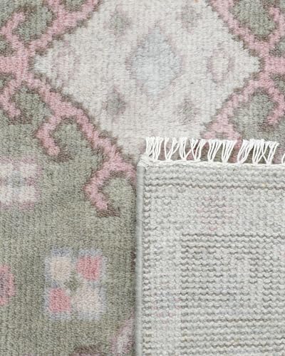 Handmade Geometric Contemporary Light Gray Area Rug 9 x 12