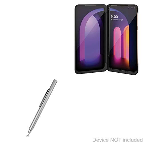 BoxWave Stylus Pen Compatible with LG V60 ThinQ 5G (Stylus Pen by BoxWave) - FineTouch Capacitive Stylus, Super Precise Stylus Pen for LG V60 ThinQ 5G - Metallic Silver