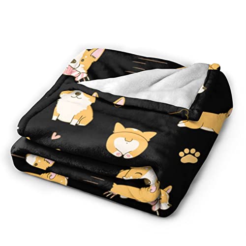 GYUIYTI Cute Corgis Blanket - 60X50 Inch Corgis Throw Blanket, Fleece Flannel Soft Blanket for Bedroom Sofa Living Room