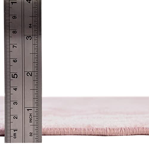 Unique Loom Oxford Collection Modern Geometric Pink/Ivory Round Rug (3' 0 x 3' 0)