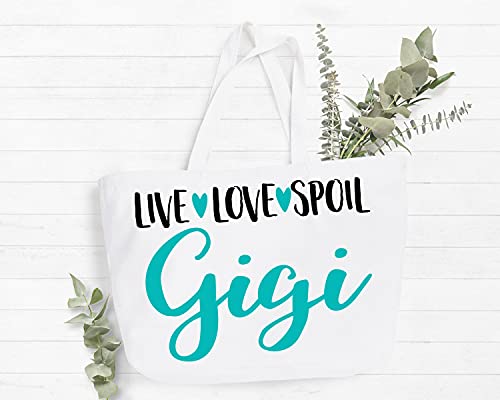 COCOVICI Gigi Live Love Spoil Gigi Canvas Tote Bag Grandma Gigi Gift Idea Book Bag