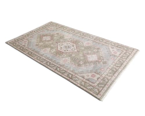 Handmade Geometric Contemporary Light Gray Area Rug 9 x 12