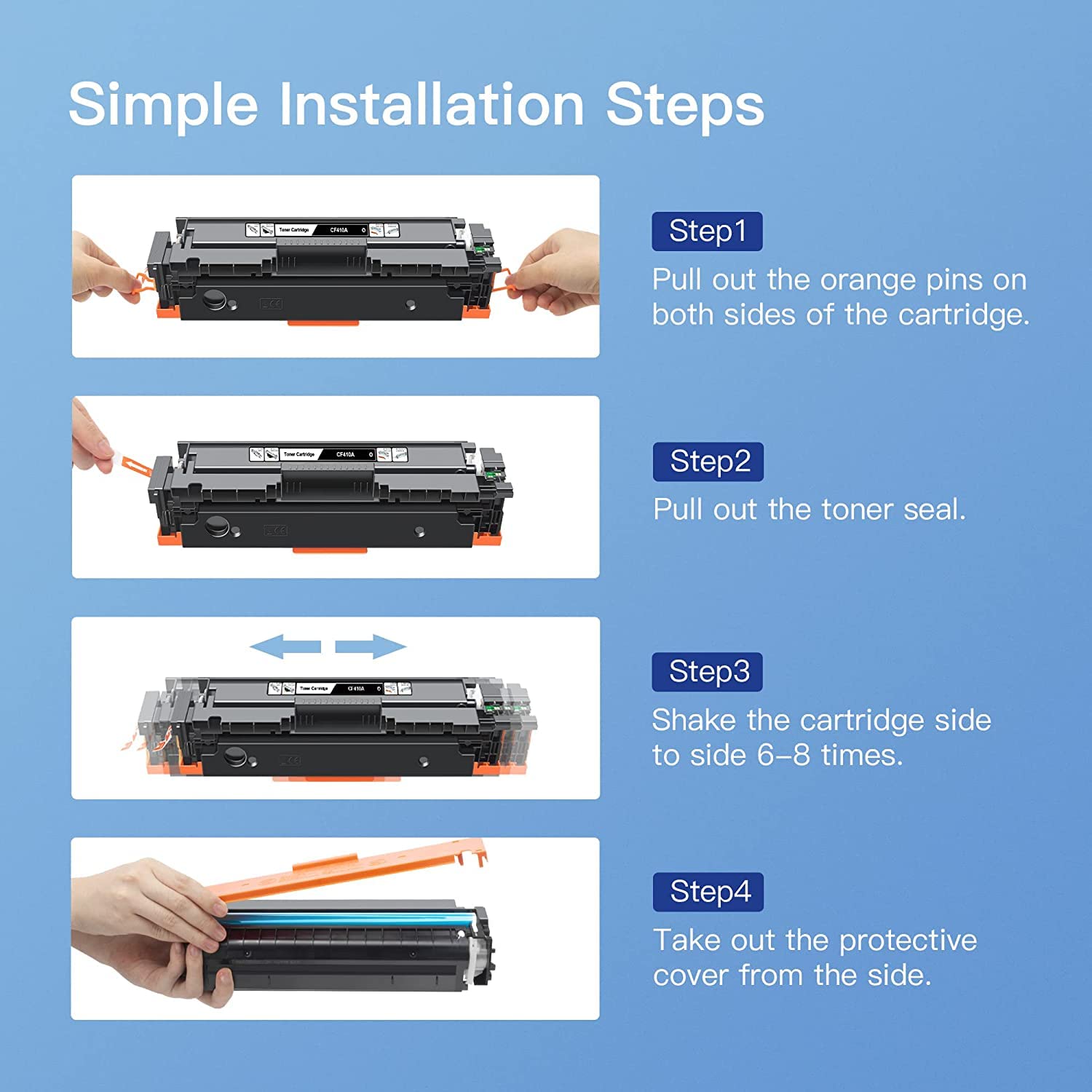 GPC Image Compatible Toner Cartridge Replacement for HP 410A CF410A CF411A CF412A CF413A Compatible with Laserjet Pro MFP M477fdw M477fdn M477fnw Pro M452dn M452nw M452dw Printer (4 Pack)