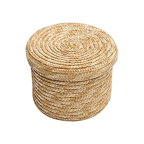 Adarl Decorative Baskets with Lid, Woven Storage Baskets for Home Office Decor