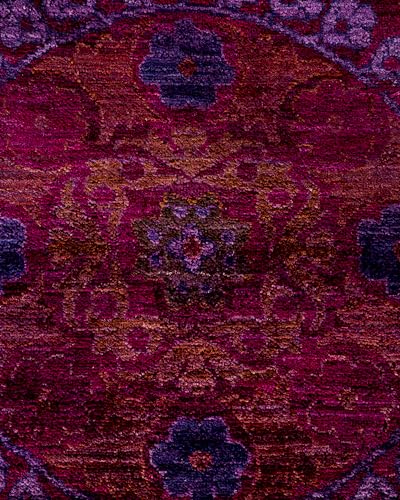 Solo Rugs Fine Vibrance, One-of-a-Kind Hand-Knotted Area Rug - Red, 9' 1" x 12' 0"