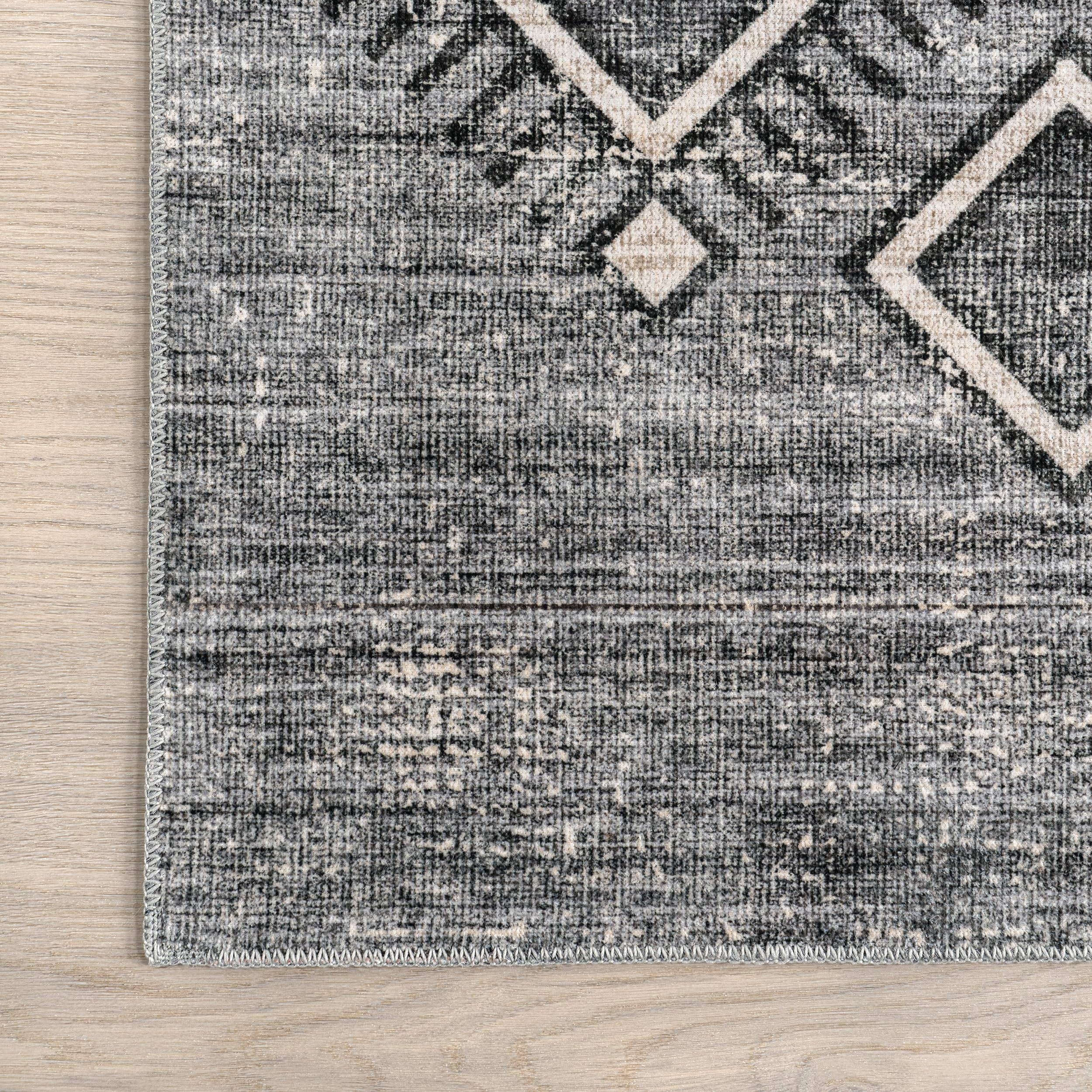 Rugs USA x Lauren Liess Sagebrush Geometric Machine Washable Area Rug, 9x12, Grey