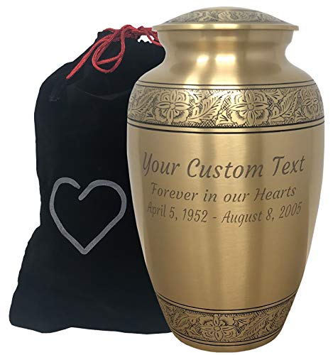 Momentful Life Custom Engraved Embossed Bronze Cremation Urn Adult Bronze Cremation Urn
