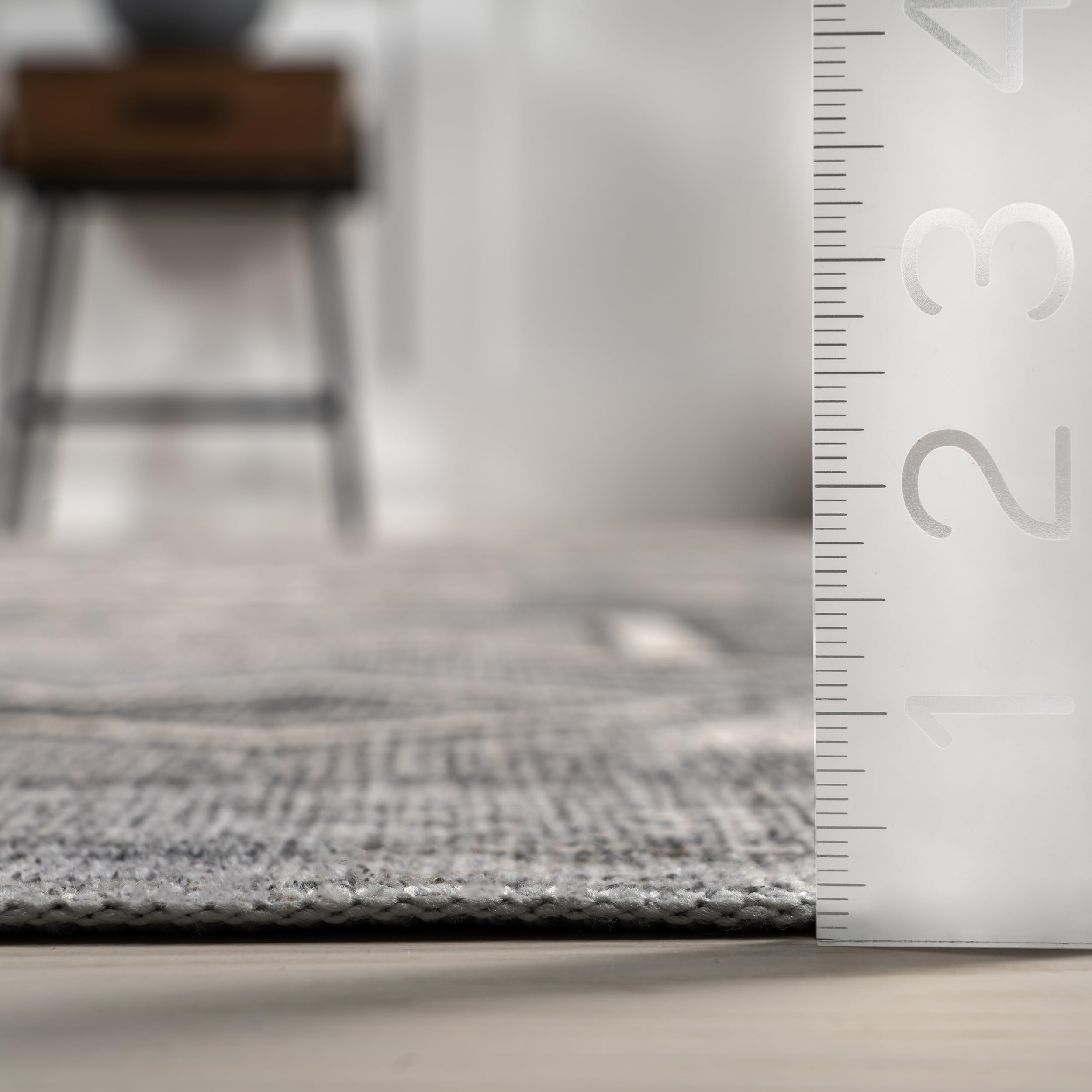 Rugs USA x Lauren Liess Sagebrush Geometric Machine Washable Area Rug, 9x12, Grey