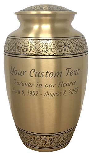 Momentful Life Custom Engraved Embossed Bronze Cremation Urn Adult Bronze Cremation Urn