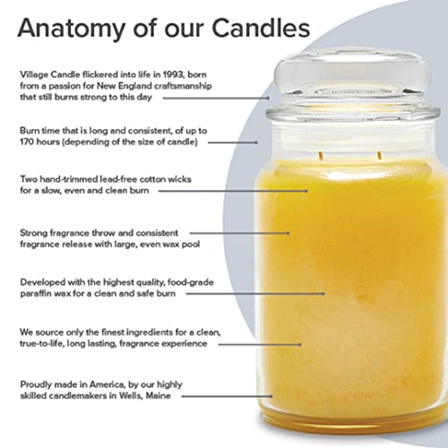 Village Candle Spiced Vanilla Apple, Large Glass Apothecary Jar Scented Candle, 21.25 oz, Ivory